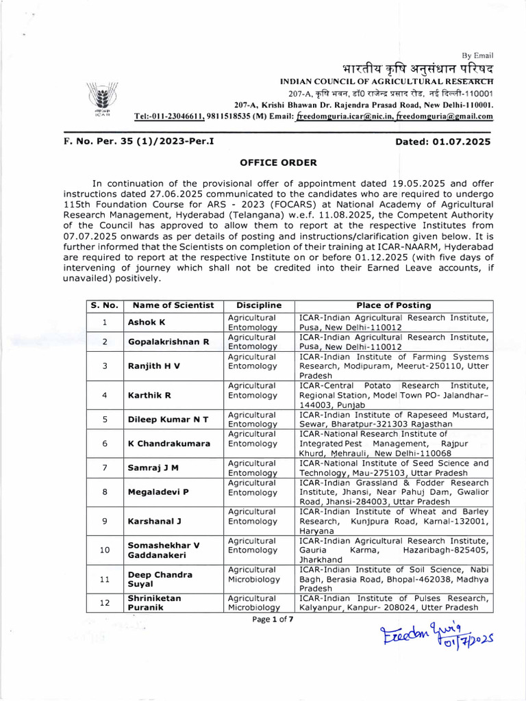 Posting ARS 2023 FOCARS 115 Second | PDF