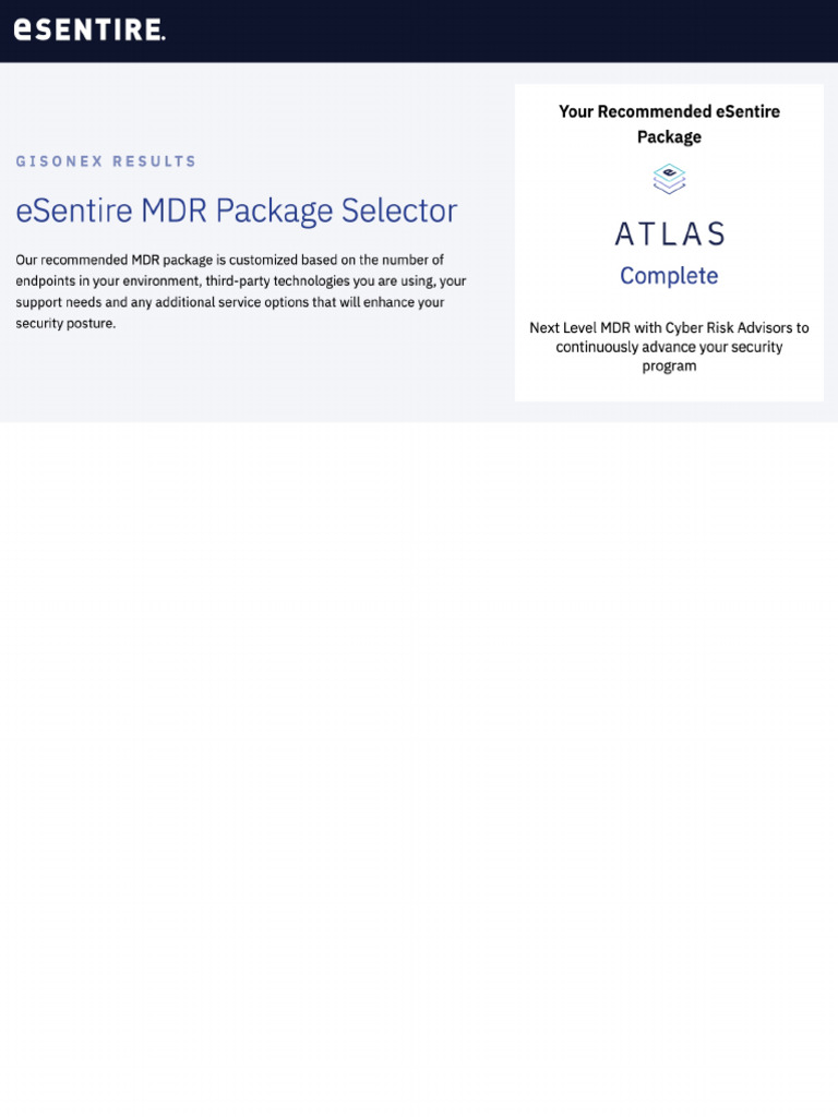 ESentire MDR Package Selector | PDF