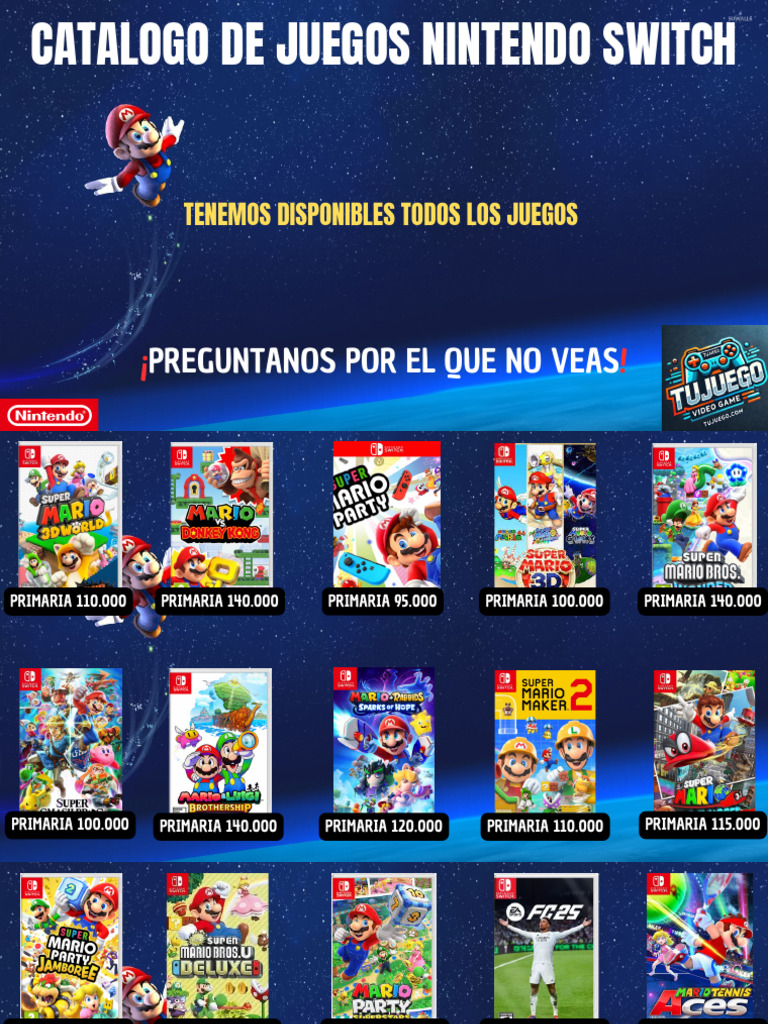 Catálogo de Juegos Nintendo Switch | PDF