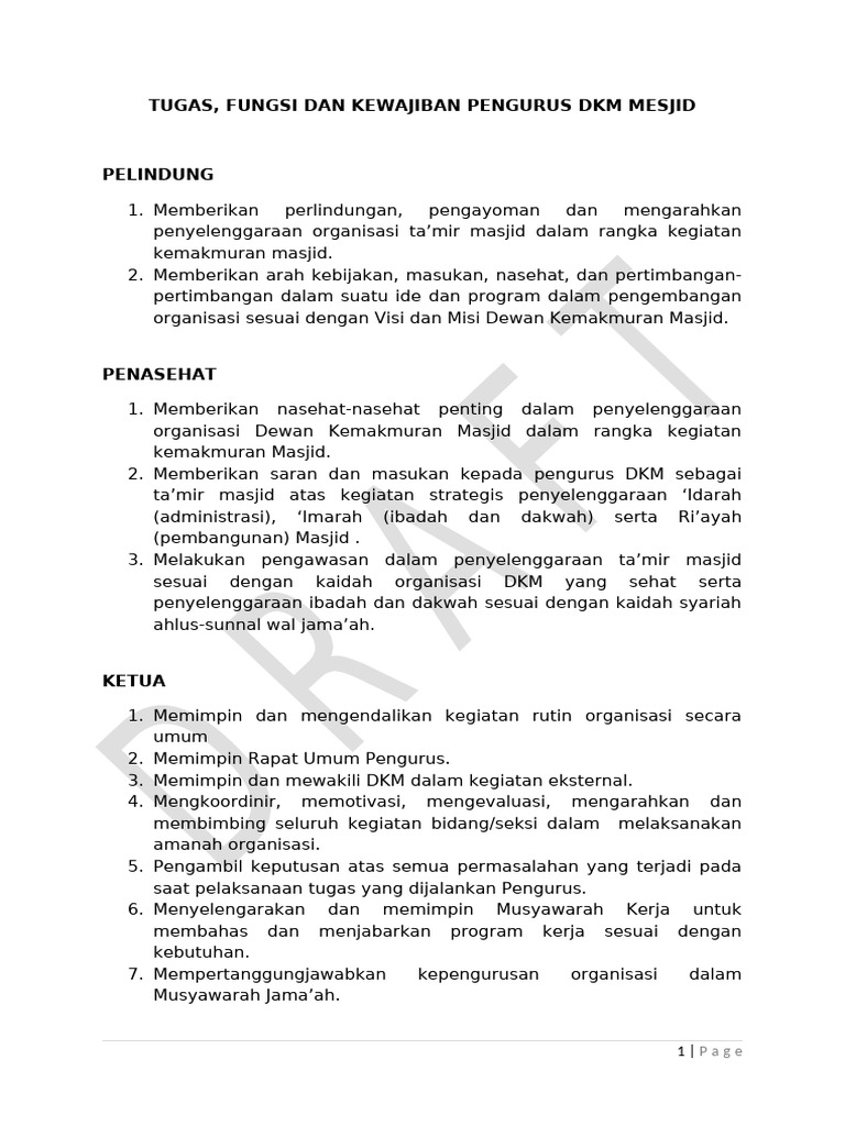 Tugas Dan Fungsi DKM | PDF