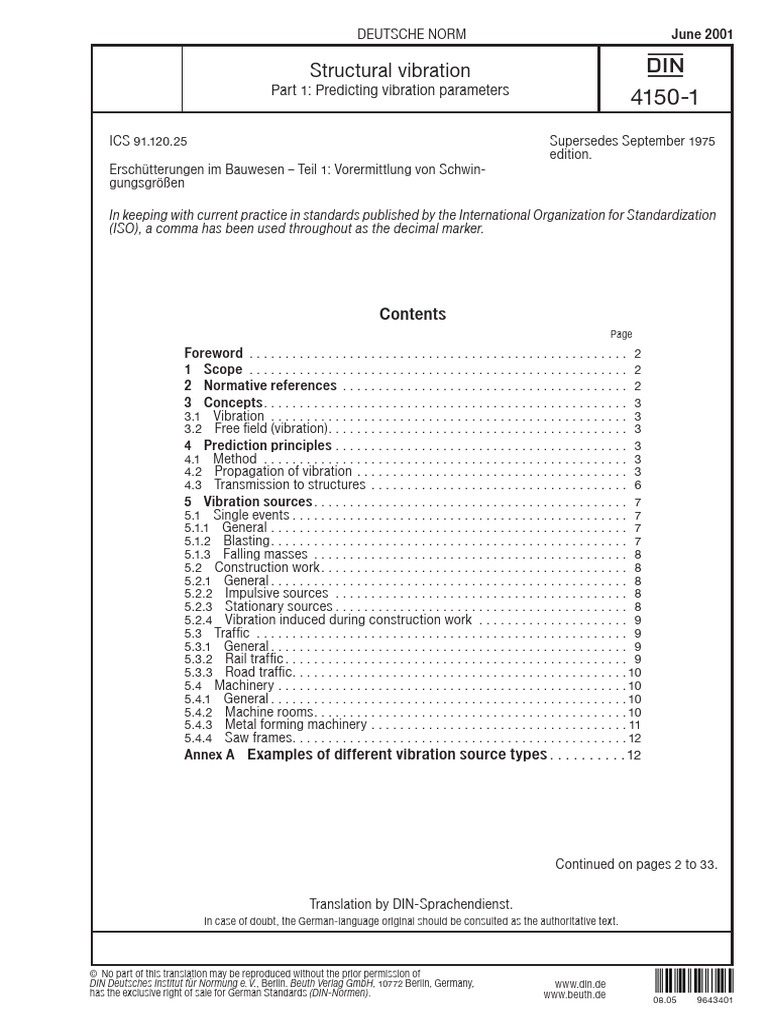 DIN-4150-1-2001-en Preview | PDF | Waves | Attenuation