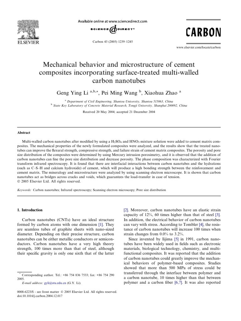 Li - Mechanical Behavior and Microstructure of Cement Incorporating ...