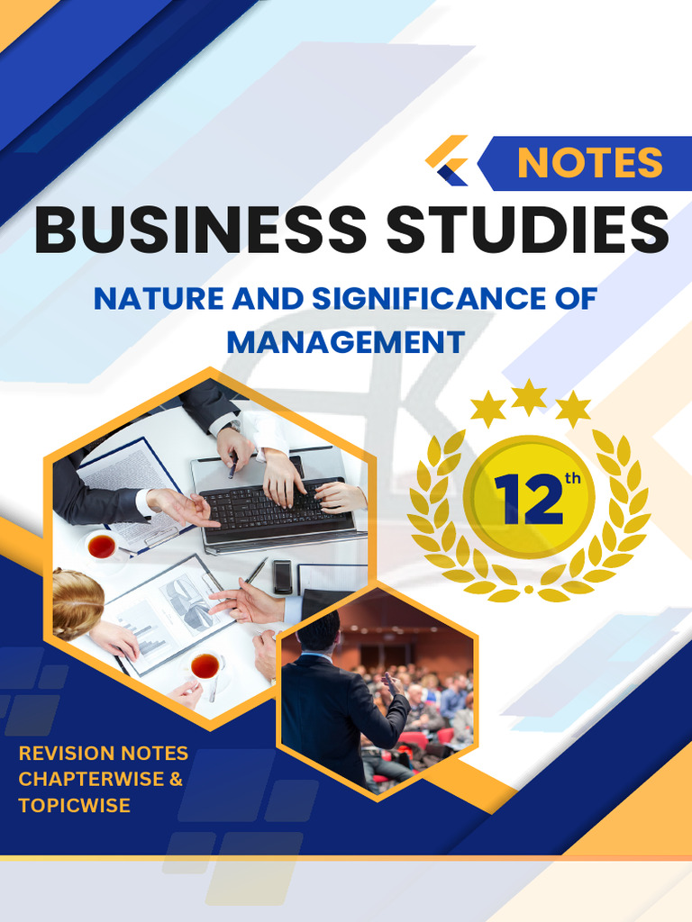 Chapter 1 Nature and Significance of Management | PDF | Goal | Business