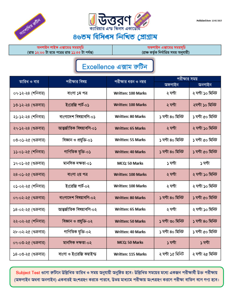 46 TH Written Excellence Exam Batch | PDF