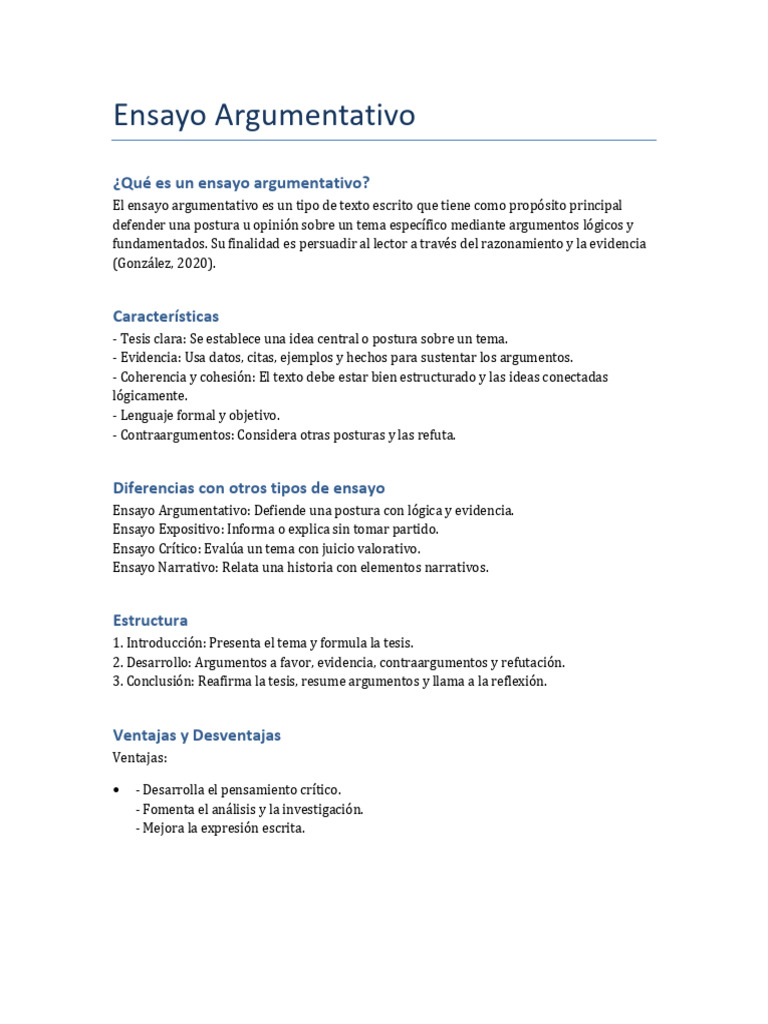 Ensayo Argumentativo | PDF | Ensayos | Evidencia