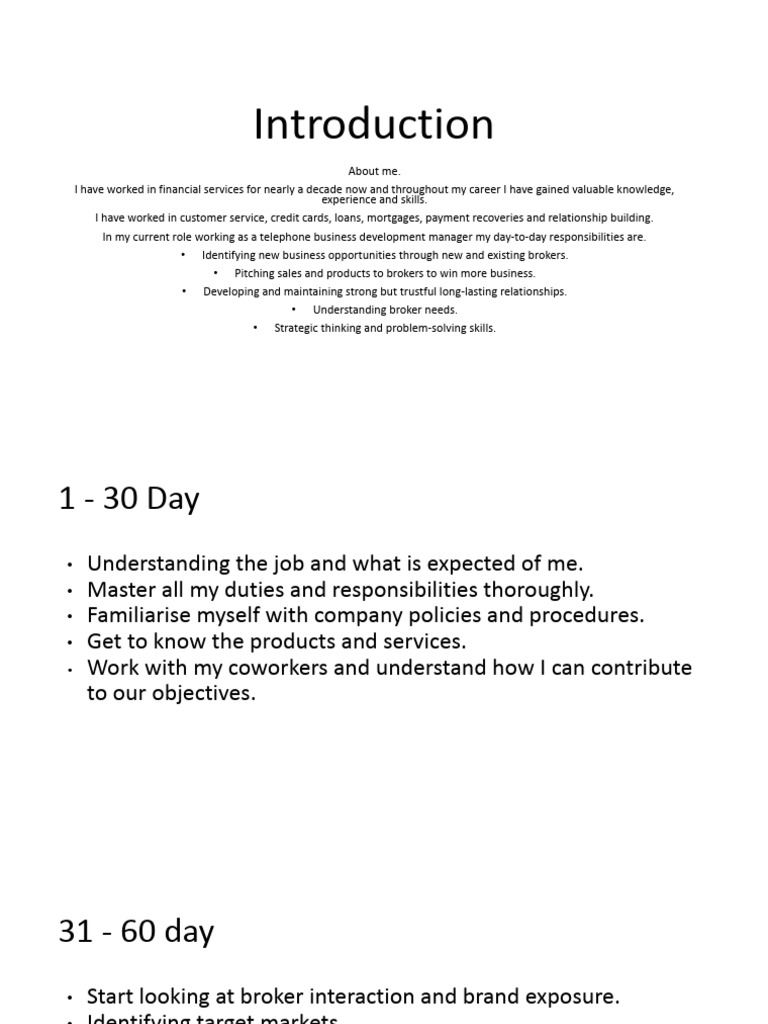 30 60 90 Day Plan Umar | PDF