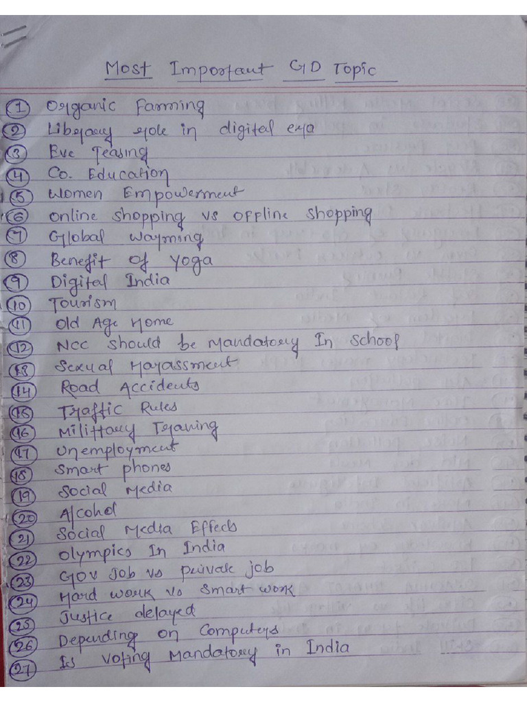 Most Important GD Topics | PDF