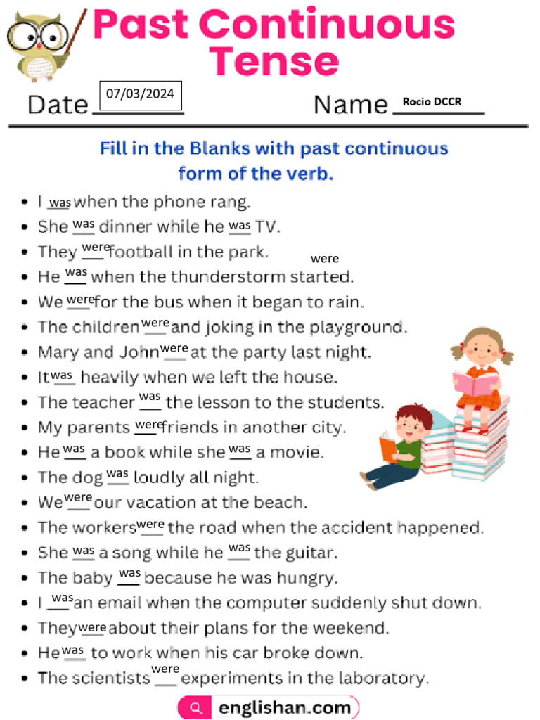 Past Continuos 2 | PDF