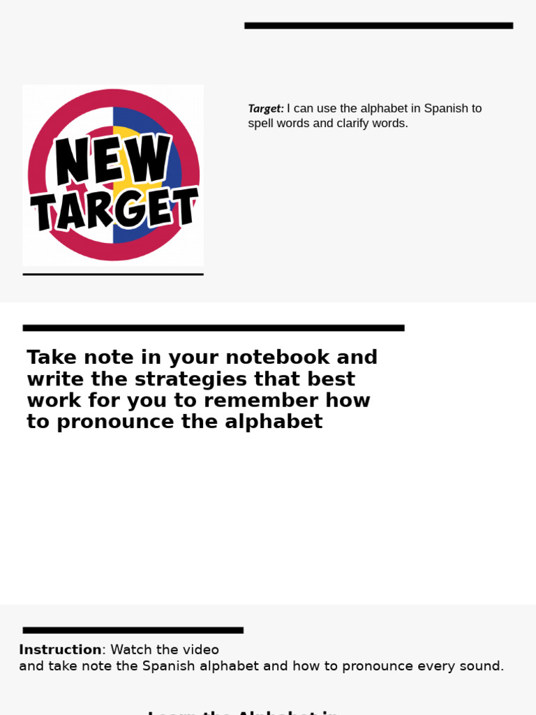 Reading Extra Resource - Spanish 1 The Alphabet | PDF