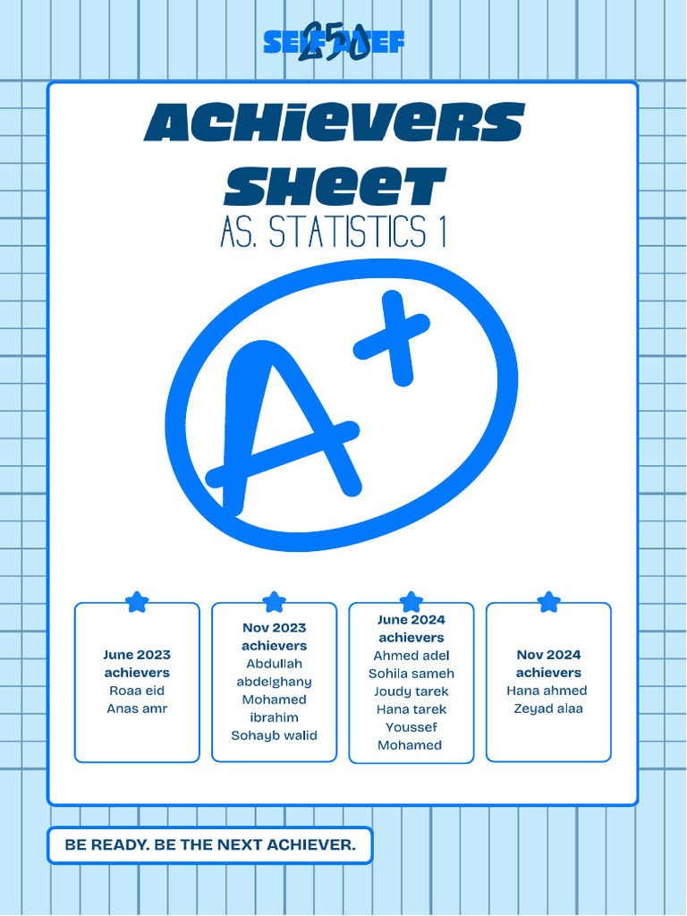 Achievers Sheet As Statistics 1 Pdf