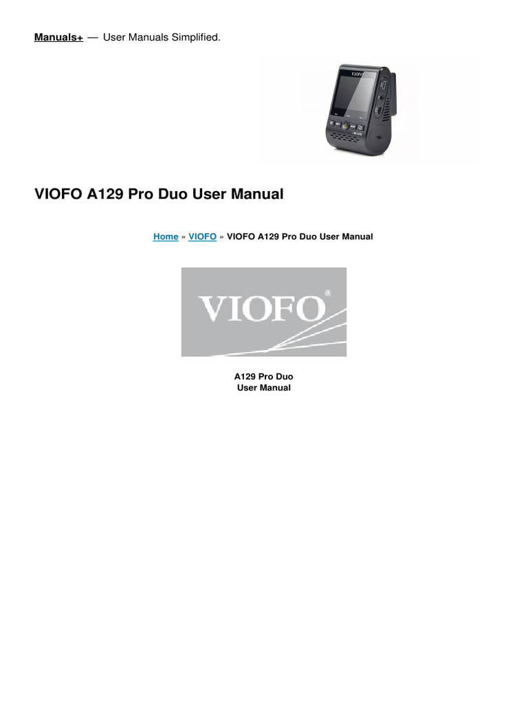 VIOFO A129 Pro Duo User Manual | PDF | Smartphone | Camera