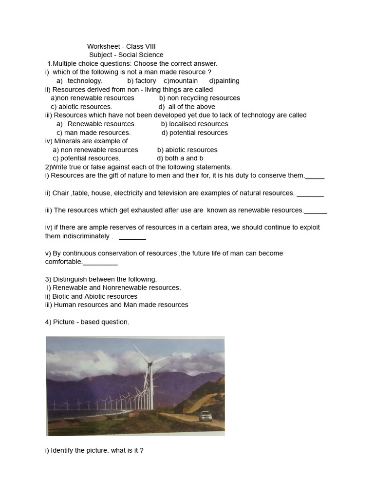 VIII L-1 (Worksheet) SST | PDF