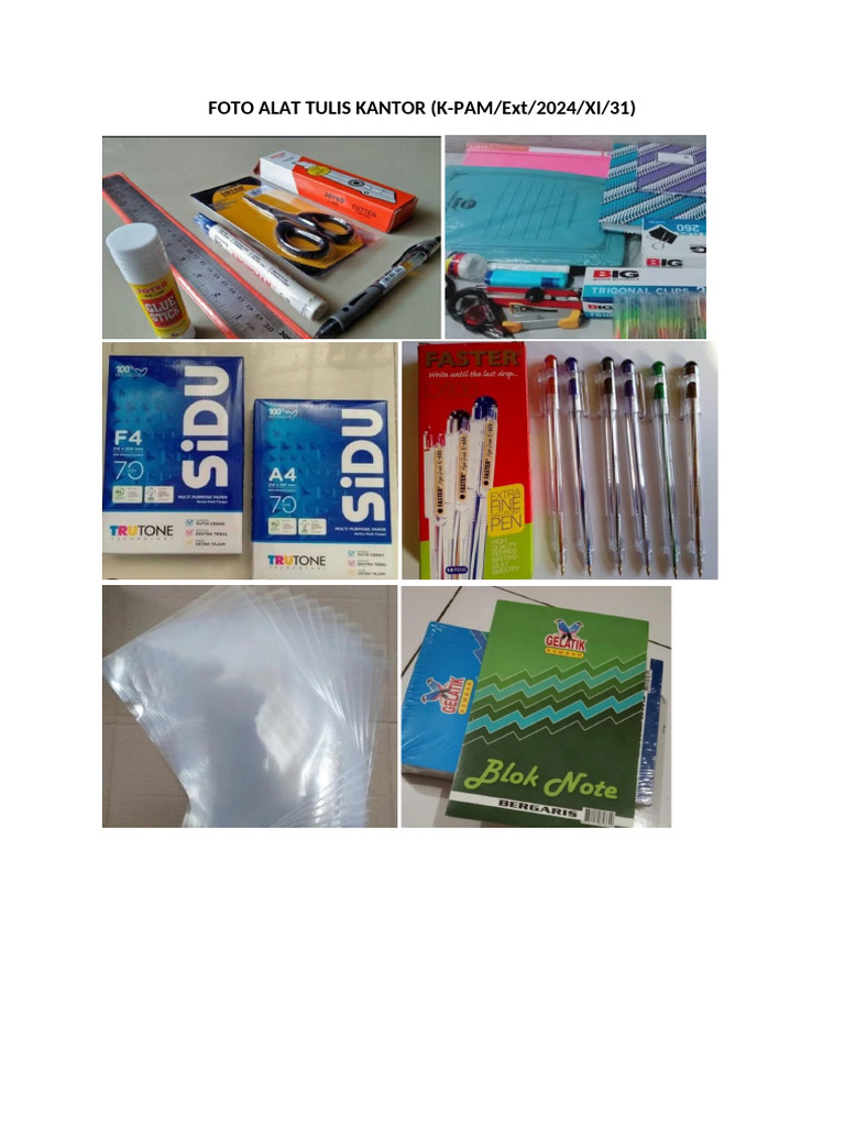 Foto Alat Tulis Kantor | PDF