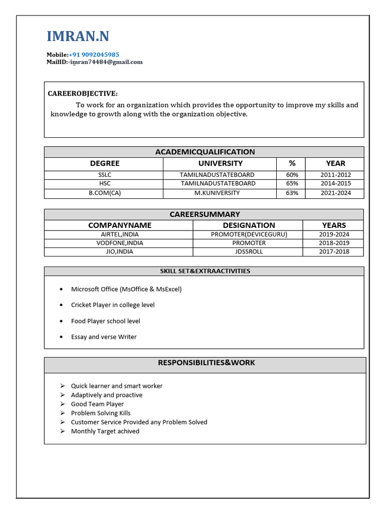 Imran Resume | PDF