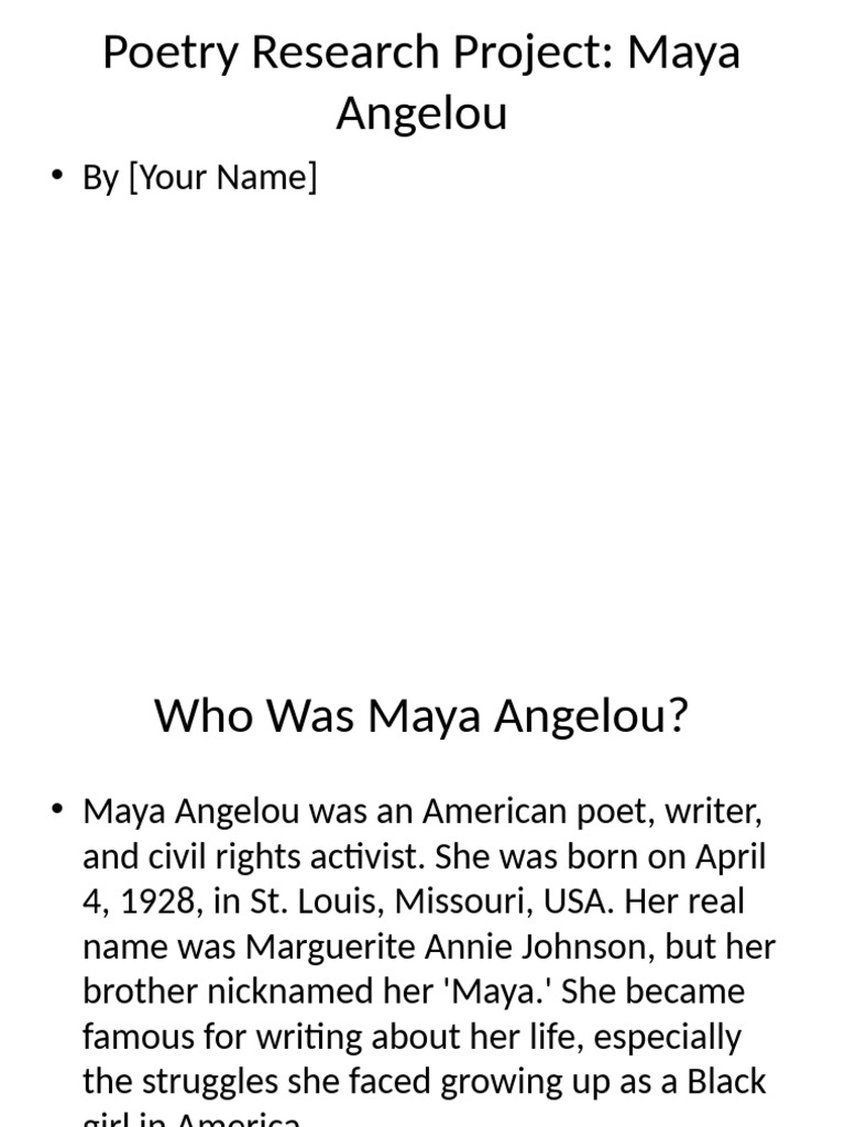 Maya Angelou Poetry Project New 2 | PDF