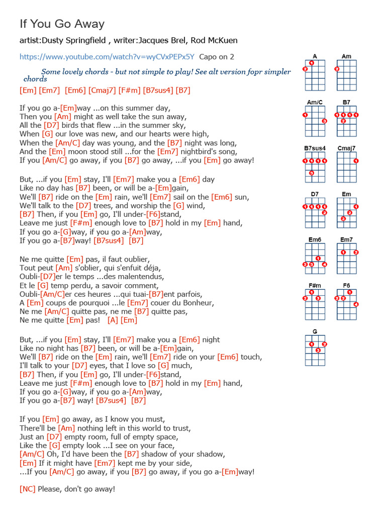 If You Go Away | PDF