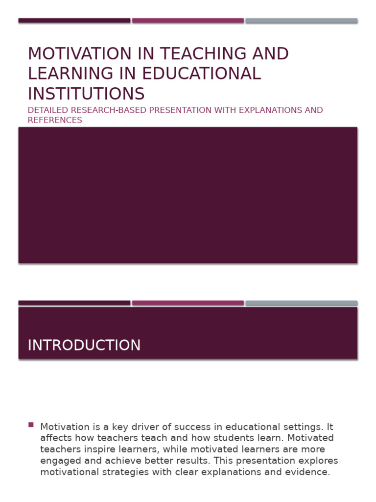 Clear Explanations Motivation Teaching Learning | PDF | Motivational ...