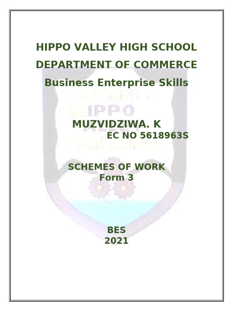Cover Page Bes Form 3 | PDF