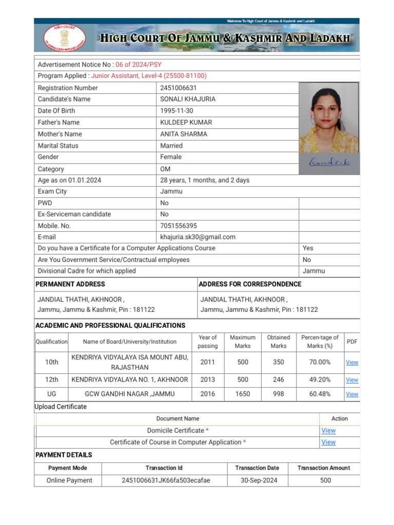 UCIC Family Portal Registration Details | PDF