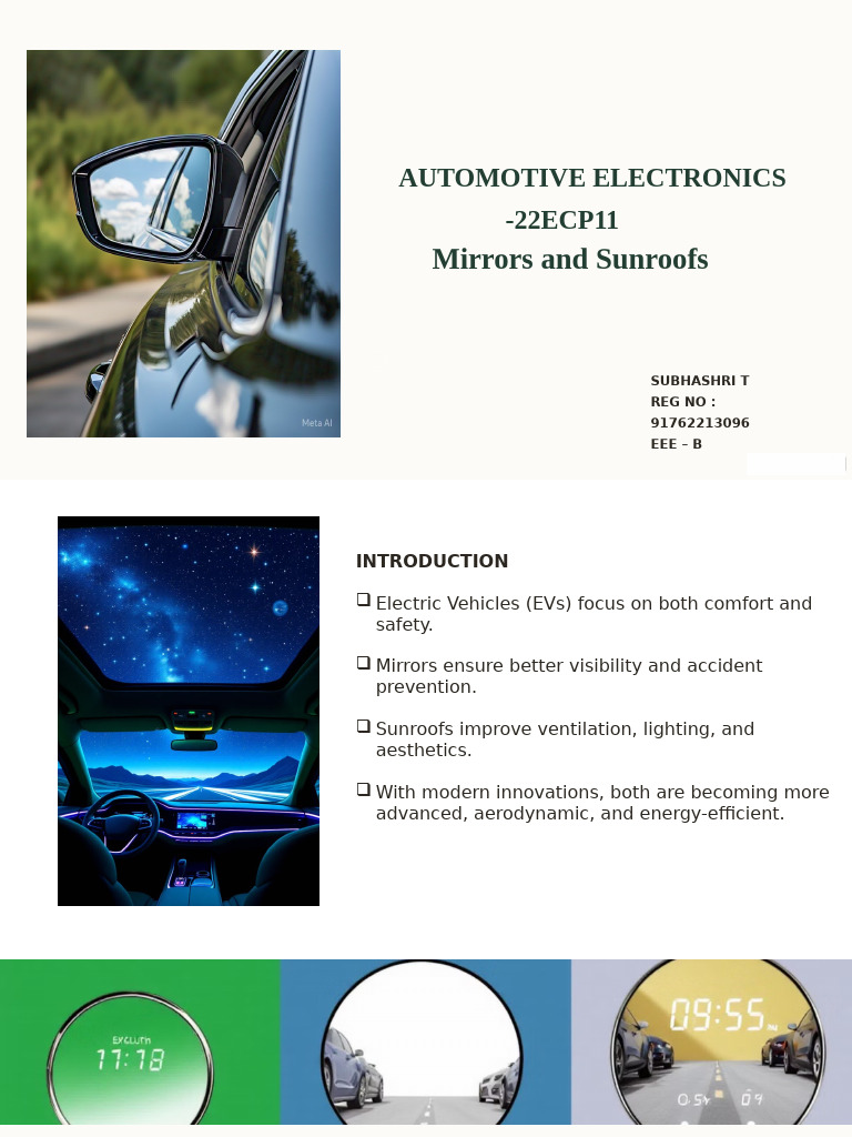 Mirror and Sunroofs | PDF | Mirror | Radar