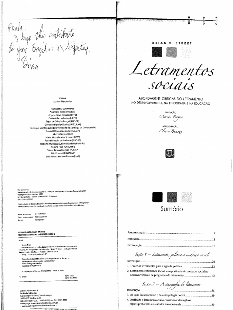 Livro Letramentos Sociais Brian Vincent Street 2014 1 | PDF