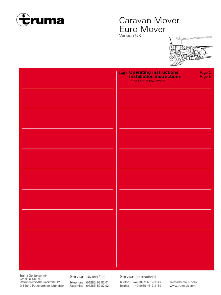 Truma Carver Motor Mover AR2 1 | PDF | Battery Charger | Manufactured Goods