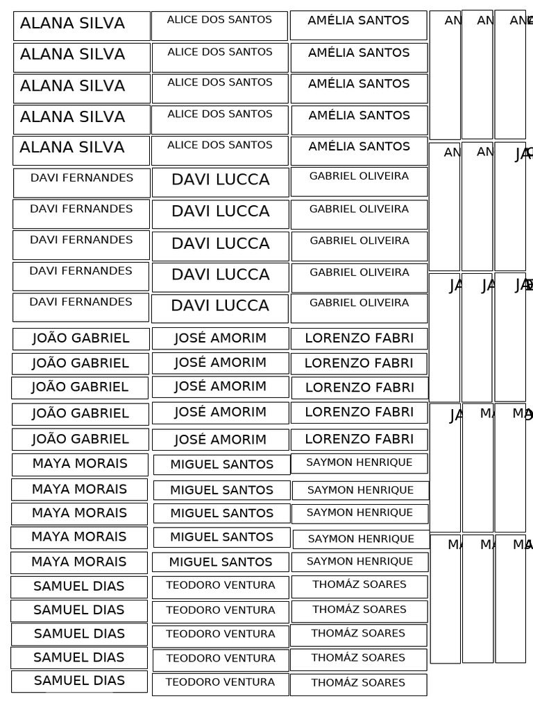 Ana Lucia Nomes Dos Alunos | PDF
