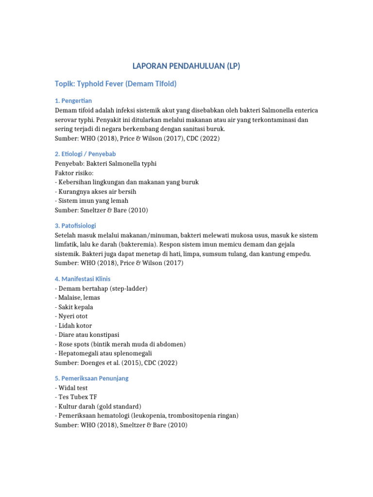 LP Typhoid Fever | PDF