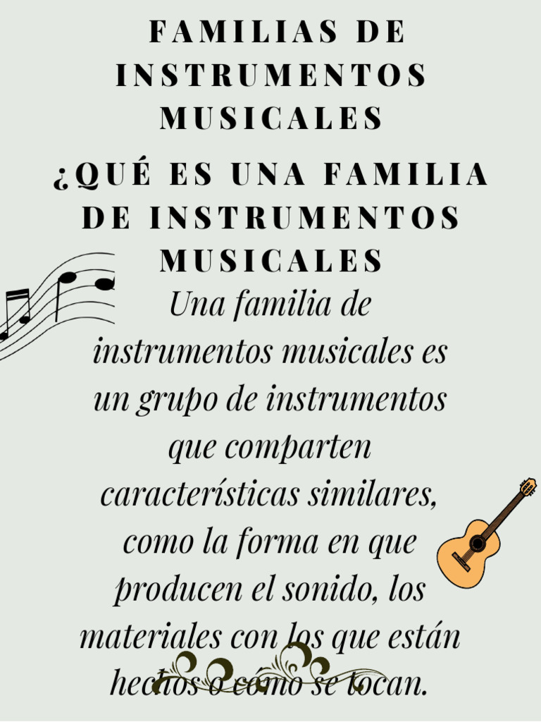 Familias de Instrumentos Musicales | PDF | Instrumentos musicales ...