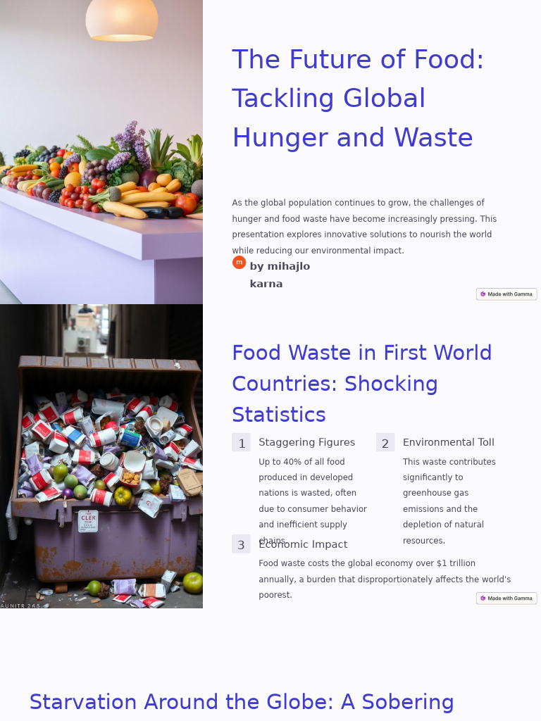 Solutions to Global Hunger and Waste | PDF | Hunger | Sustainability