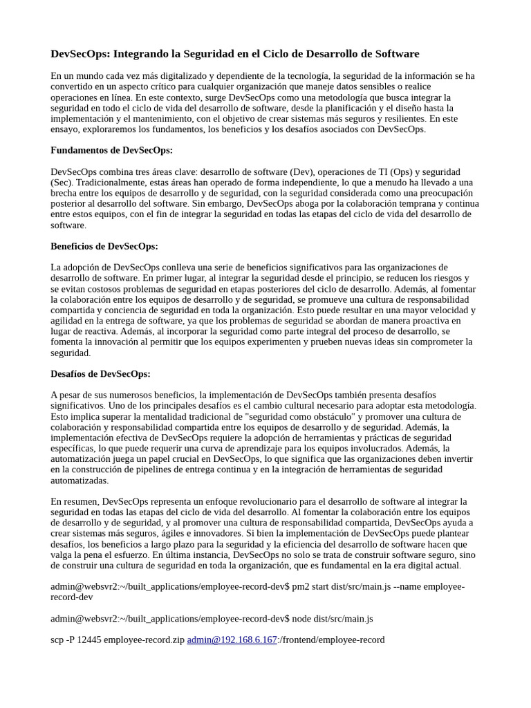 Dev Sec Ops | PDF | Ingeniería de software | Software