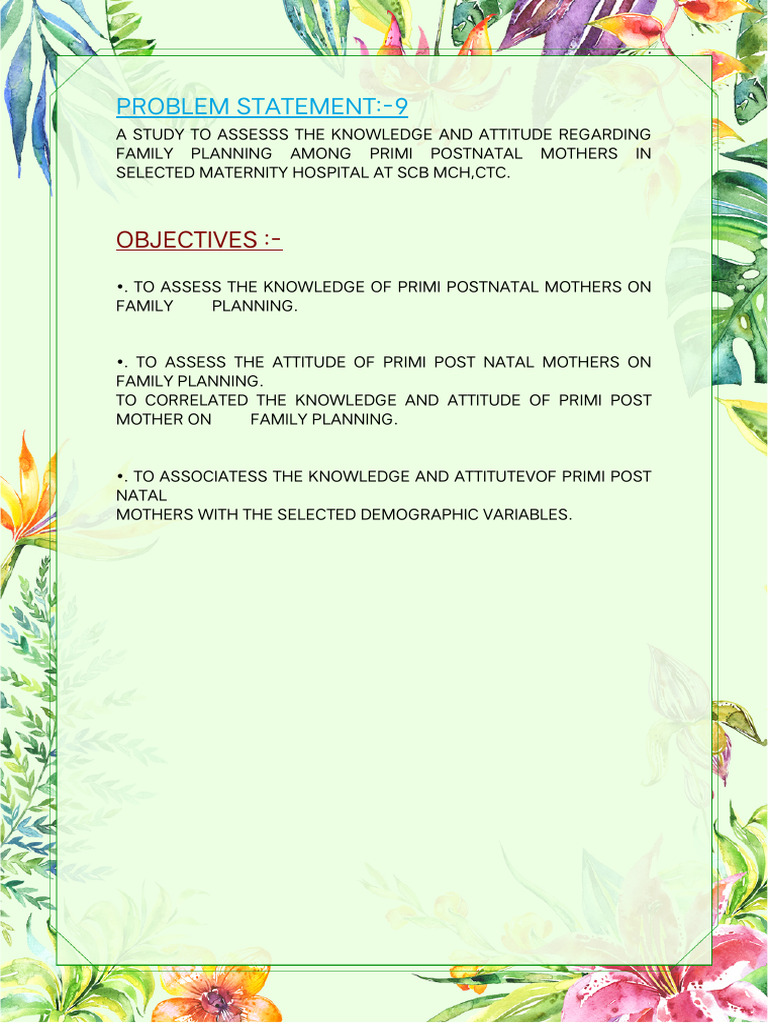 Problem Statement:-9: Objectives | PDF