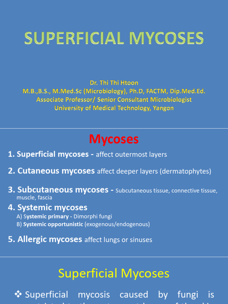 Superficial Mycoses (1.7.2025) | PDF | Fungus | Mycology