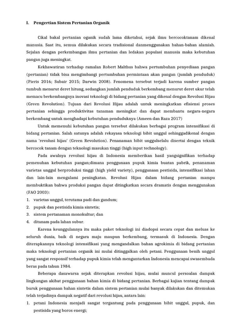 Materi Kuliah 01 - Pengertian Sistem Pertanian Organik | PDF