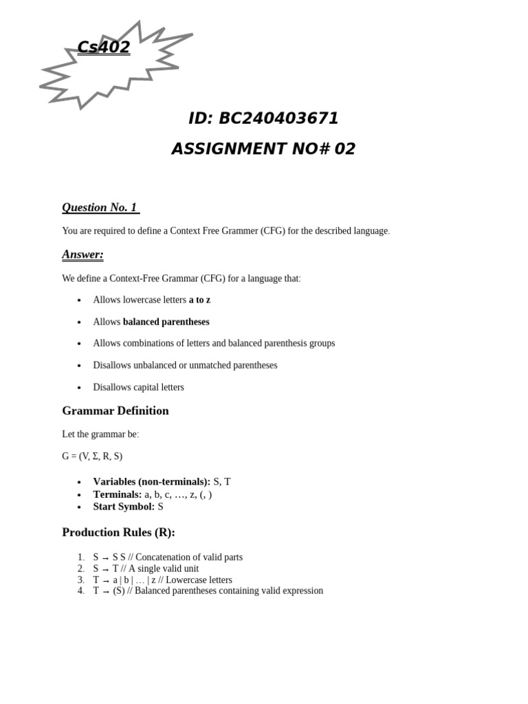 Spring 2025 - CS402 - 2 - BC240403671 | PDF