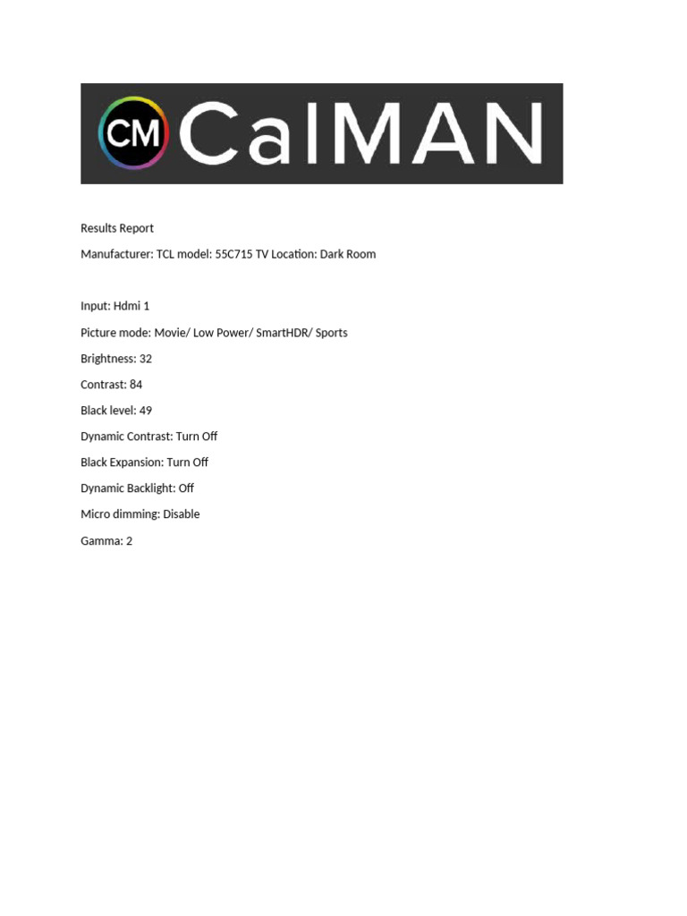 C715 Picture Setting | PDF