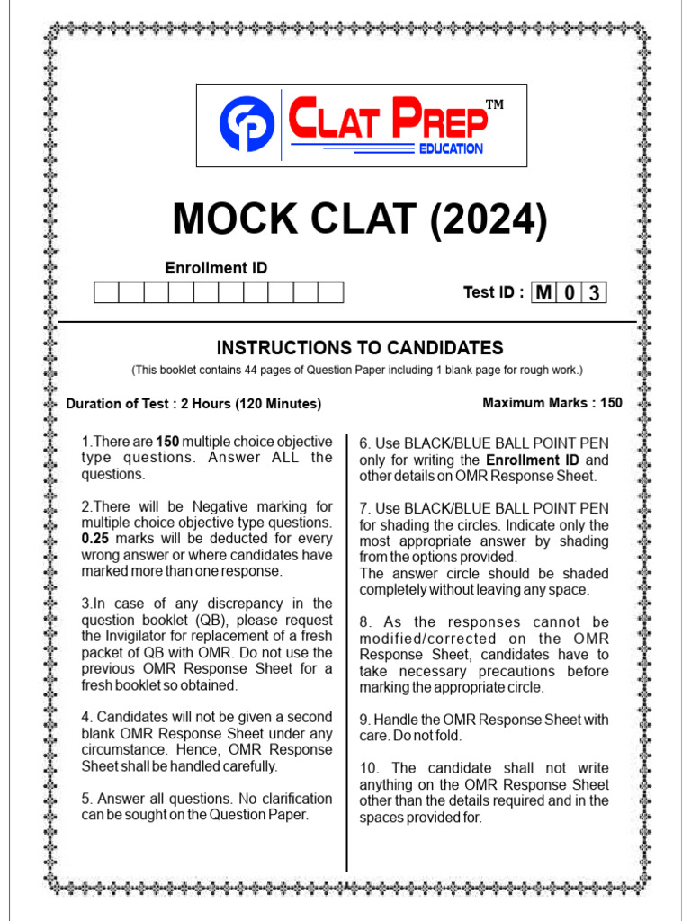 Clatprep Mock Clat (m03) | PDF | Space Debris