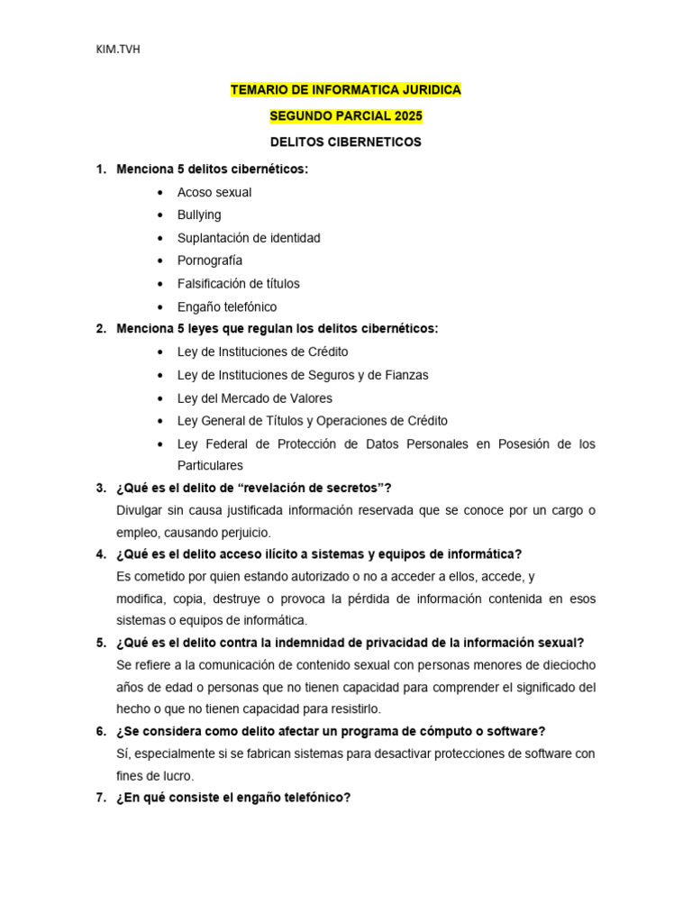 Temario de Informatica Juridica | PDF | Comercio electrónico | Cibercrimen