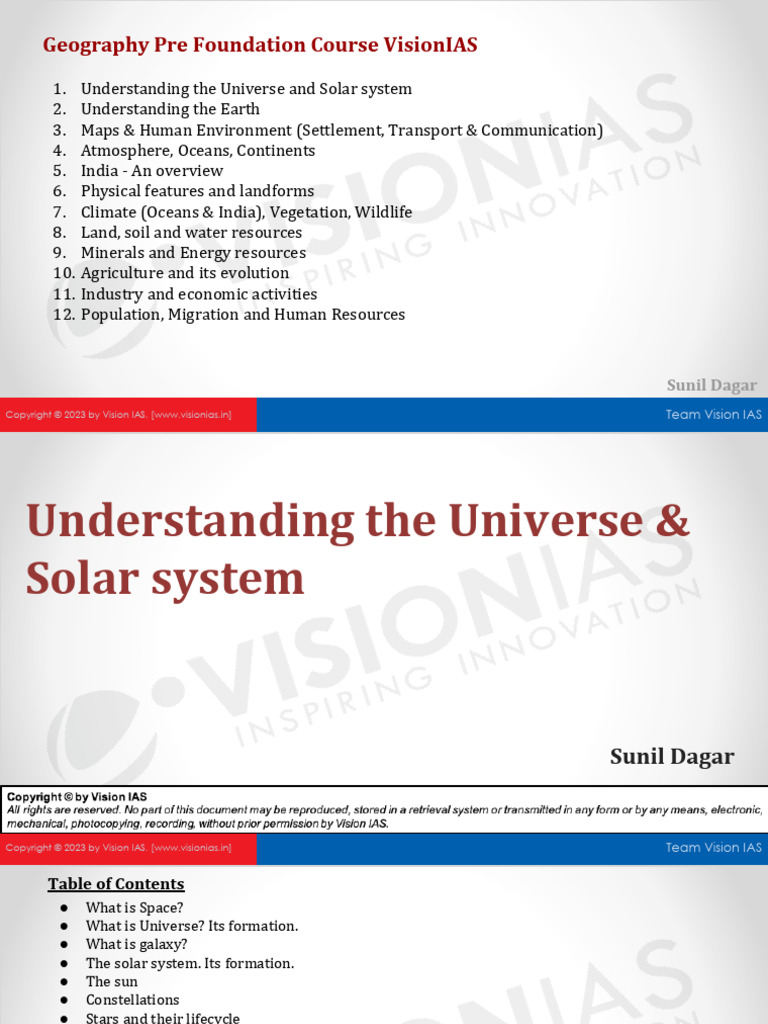 Geog Pre Foundation Unit 1 | PDF | Planets | Solar System