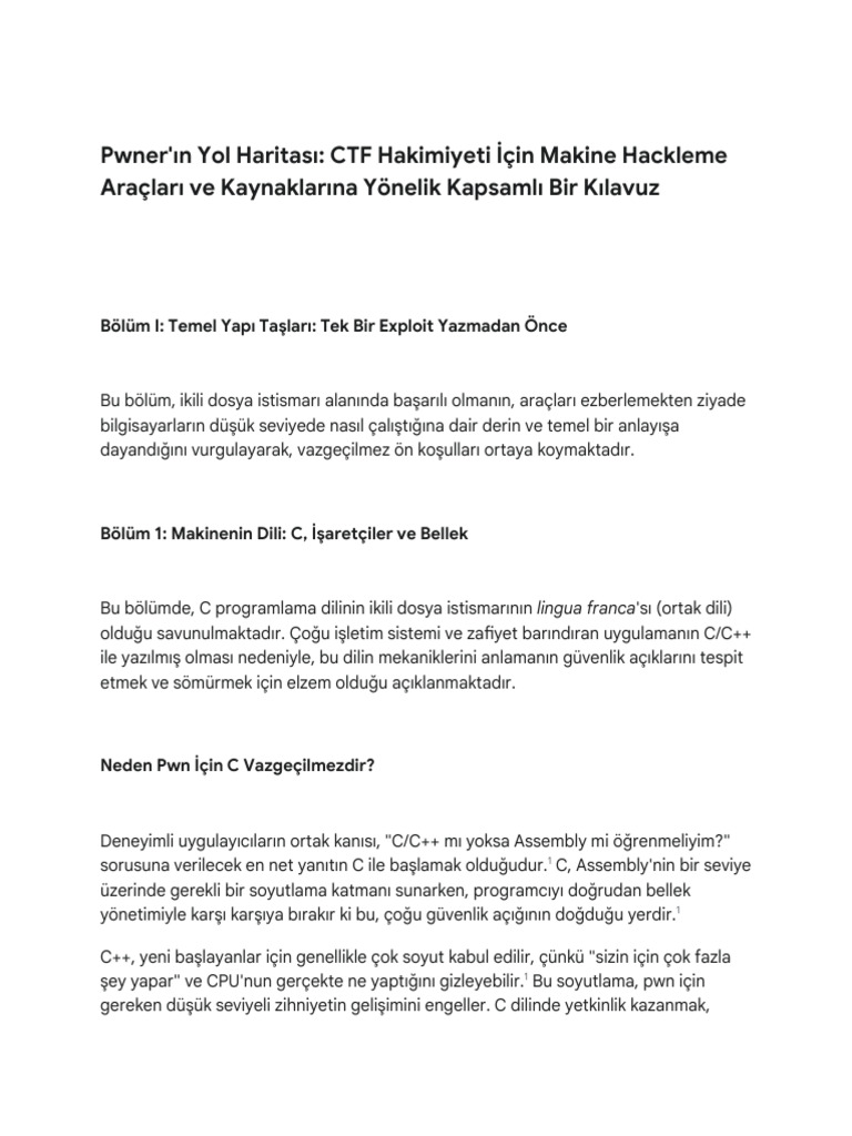 Makine Hackleme Ve CTF Kaynakları | PDF
