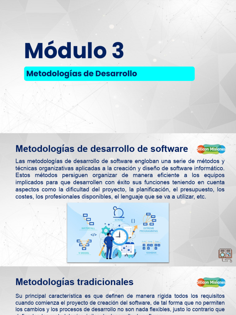 MÓDULO 3 - Metodologías de Desarrollo | PDF | Scrum (desarrollo de software) | Software