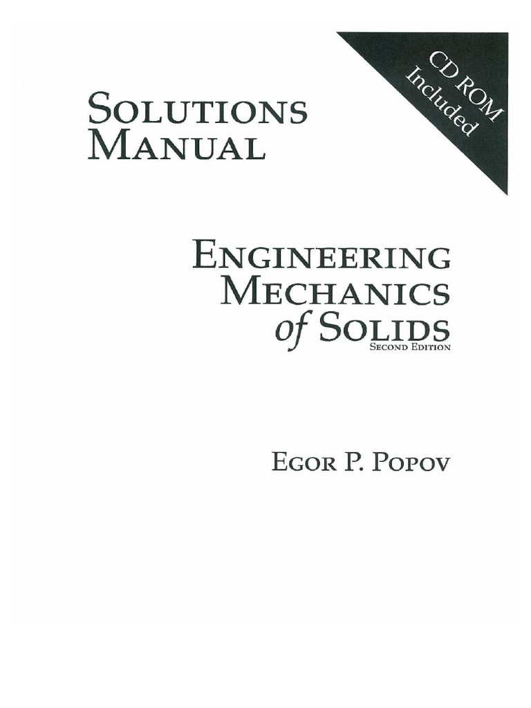 Mecanica de Solidos Egor Popov 2 Ed Solucionario Compress | PDF