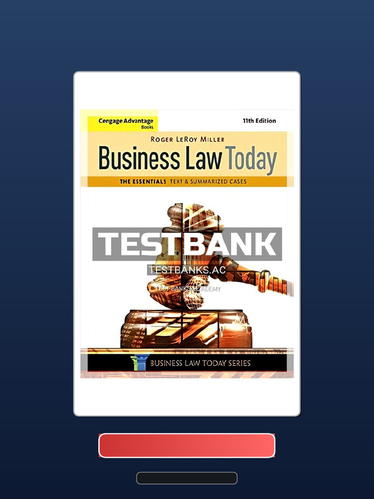 Complete Bundle Test Bank For Cengage Advantage Books Business Law ...