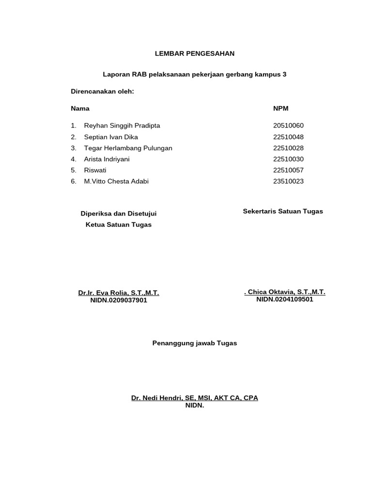 Lembar Pengesahan Ok | PDF