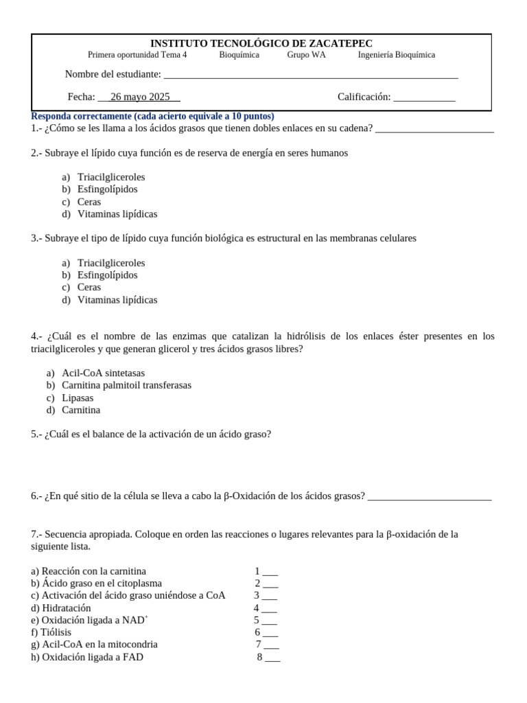 Examen T4 Primera Op | PDF