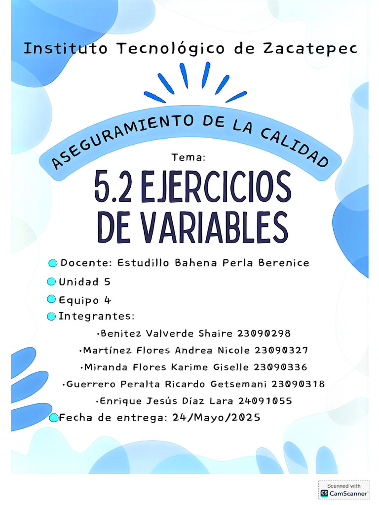 5.2 Ejercicios de Variables | PDF