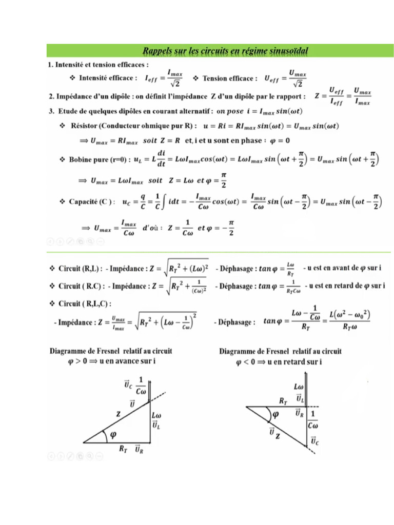 Résumé RLC Forcé | PDF