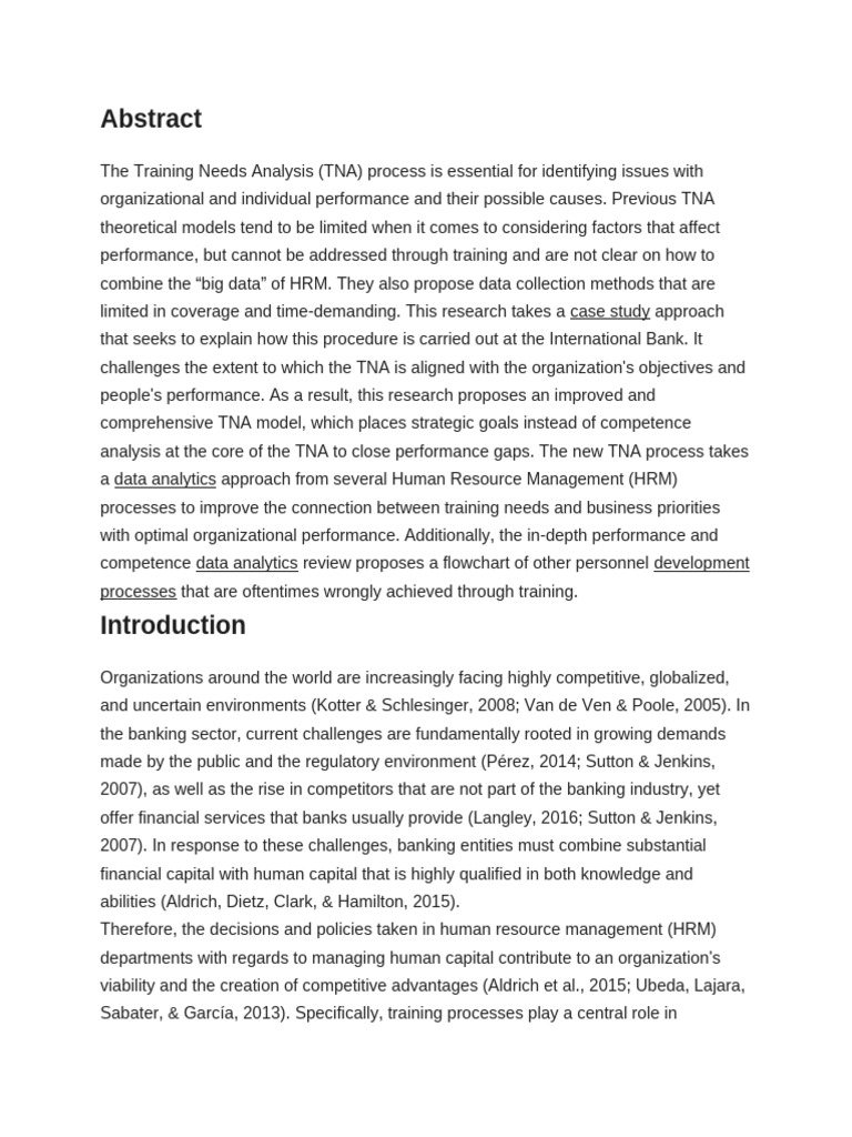 A Systemic and Strategic Approach For Training Needs Analysis For The ...