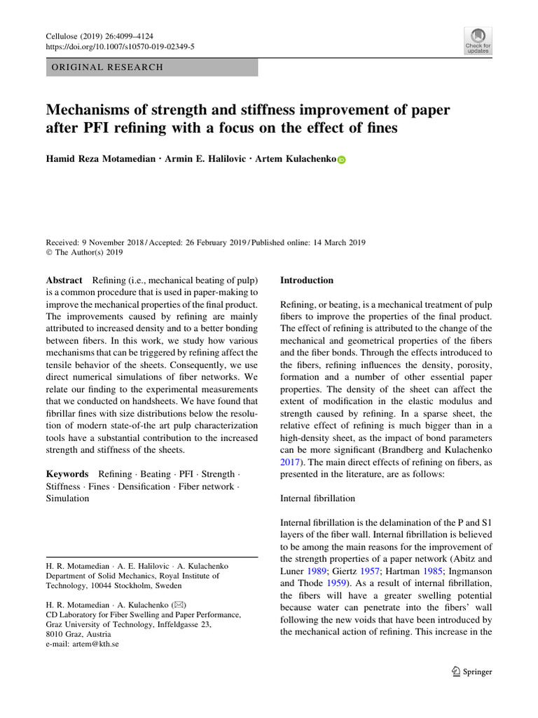 Mechanisms of Strength and Stiffness Improvement of Paper After PFI ...