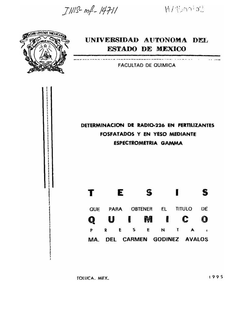 Determinación de Radio-226 en Fertilizantes | PDF | Fertilizante ...